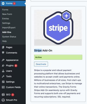 Integrating Stripe with Gravity Forms